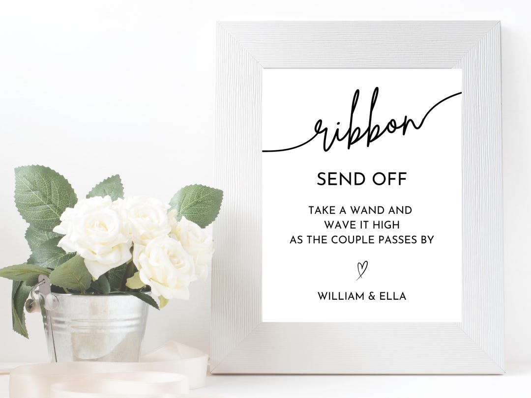 Wedding Ribbon Send off Sign, Wedding Sign, Printable Template ...