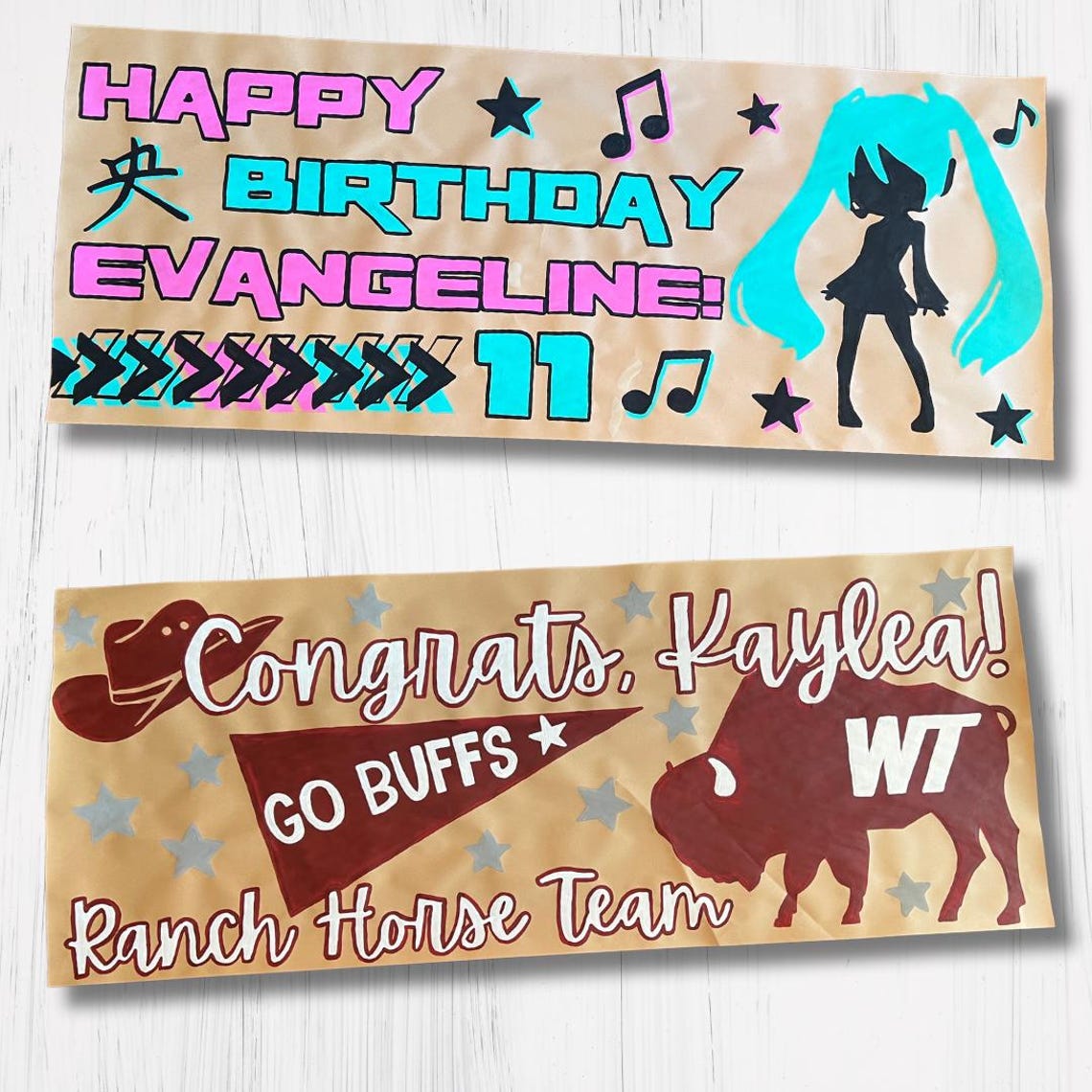 Hand-painted Custom Banner, Painted Birthday Banner, Painted Butcher ...