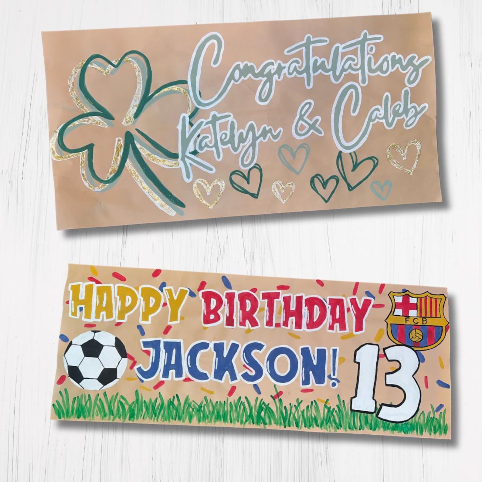 Hand-painted Custom Banner, Painted Birthday Banner, Painted Butcher ...