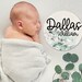 Green Floral Round Baby Sign Personalized Name Newborn Announcement ...