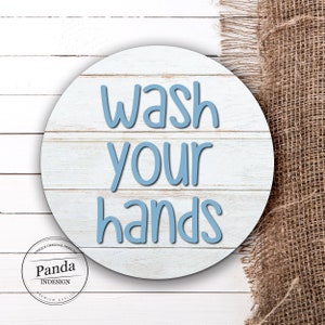 White Shiplap Wash Your Hands Bathroom Sign Modern Farmhouse - Etsy