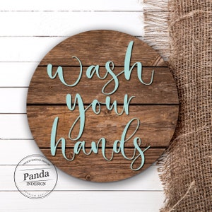 White Shiplap Wash Your Hands Bathroom Sign Modern Farmhouse - Etsy