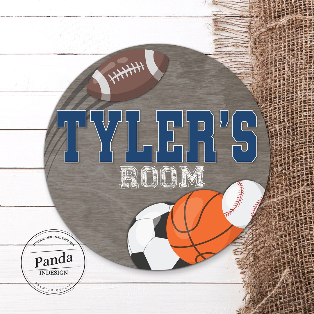 Sports Ball Nursery Name Sign, Boy Nursery Decor, Athlete Nursery Name ...