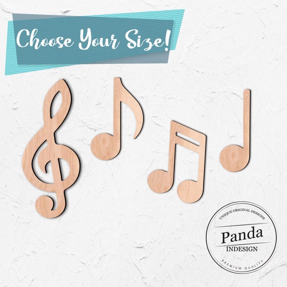 Music Notes Wood Cut Out Custom Choose Your Size Laser Cut | Etsy