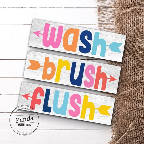 Colorful Kids Bathroom Printable Signs Set of 9 Rainbow - Etsy