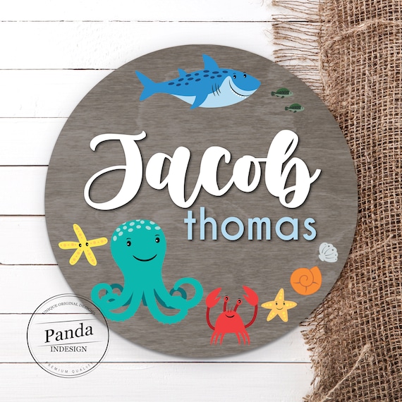 Sea Animal Sign Personalized Nursery Decor Ocean Nursery | Etsy