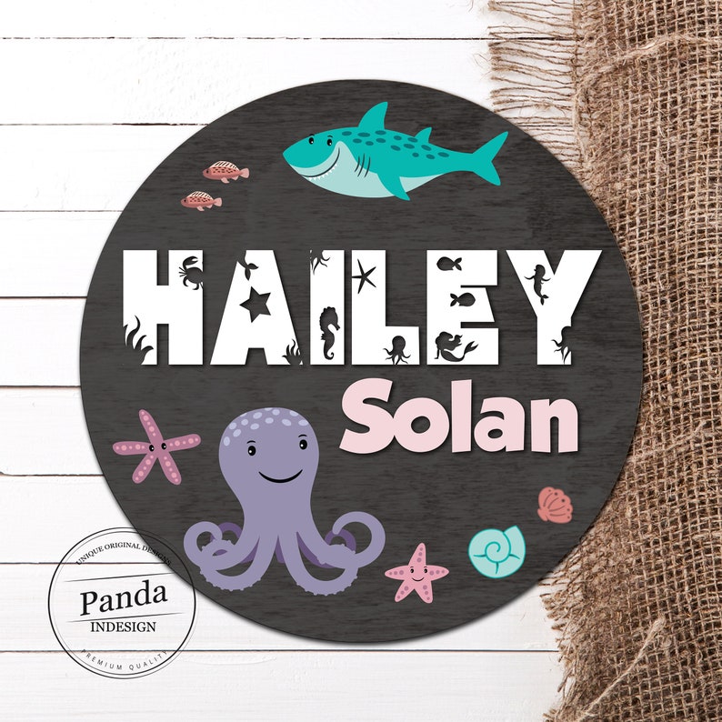 Sea Animal Sign Personalized Nursery Decor Ocean Nursery - Etsy