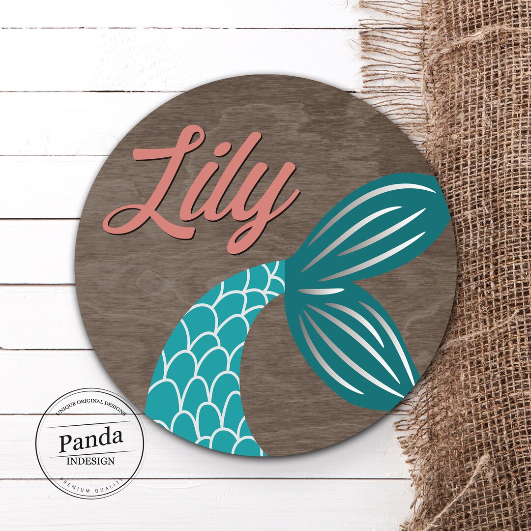 Personalized Mermaid Nursery Name Sign, Nursery Decor, Nautical Nursery ...