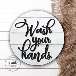 White Shiplap Wash Your Hands Bathroom Sign Modern Farmhouse - Etsy