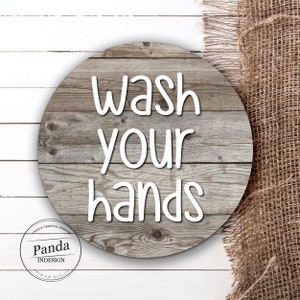 White Shiplap Wash Your Hands Bathroom Sign Modern Farmhouse - Etsy