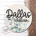 Green Floral Round Baby Sign Personalized Name Newborn Announcement ...