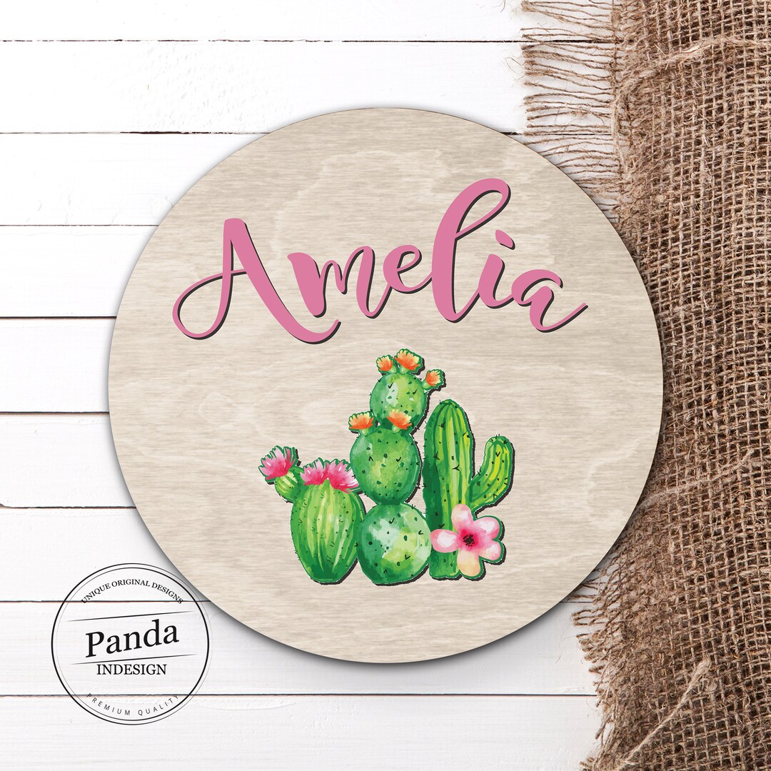 Boho Cactus Sign, Nursery Name Sign, Cactus Decor, Cactus Nursery Decor ...
