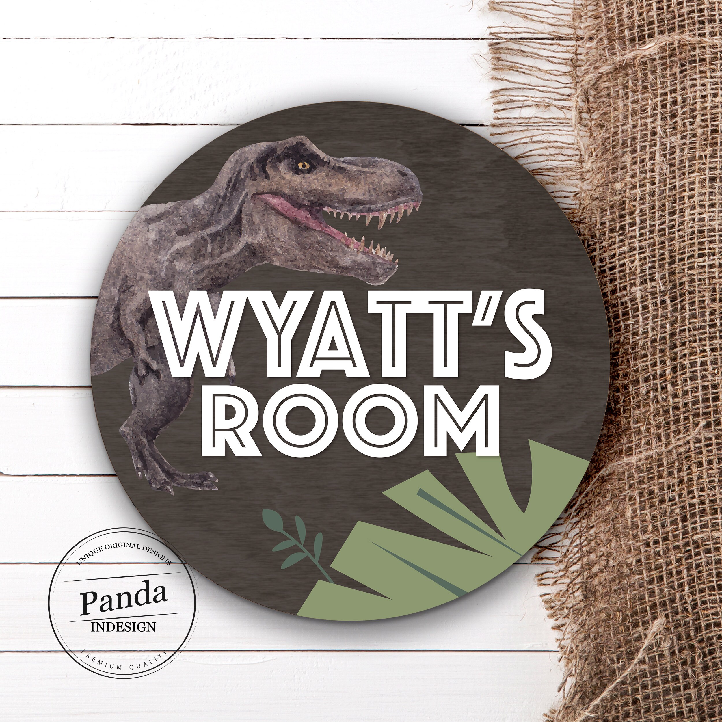 T-Rex Dinosaur Nursery name sign Boy Nursery Decor Dino | Etsy