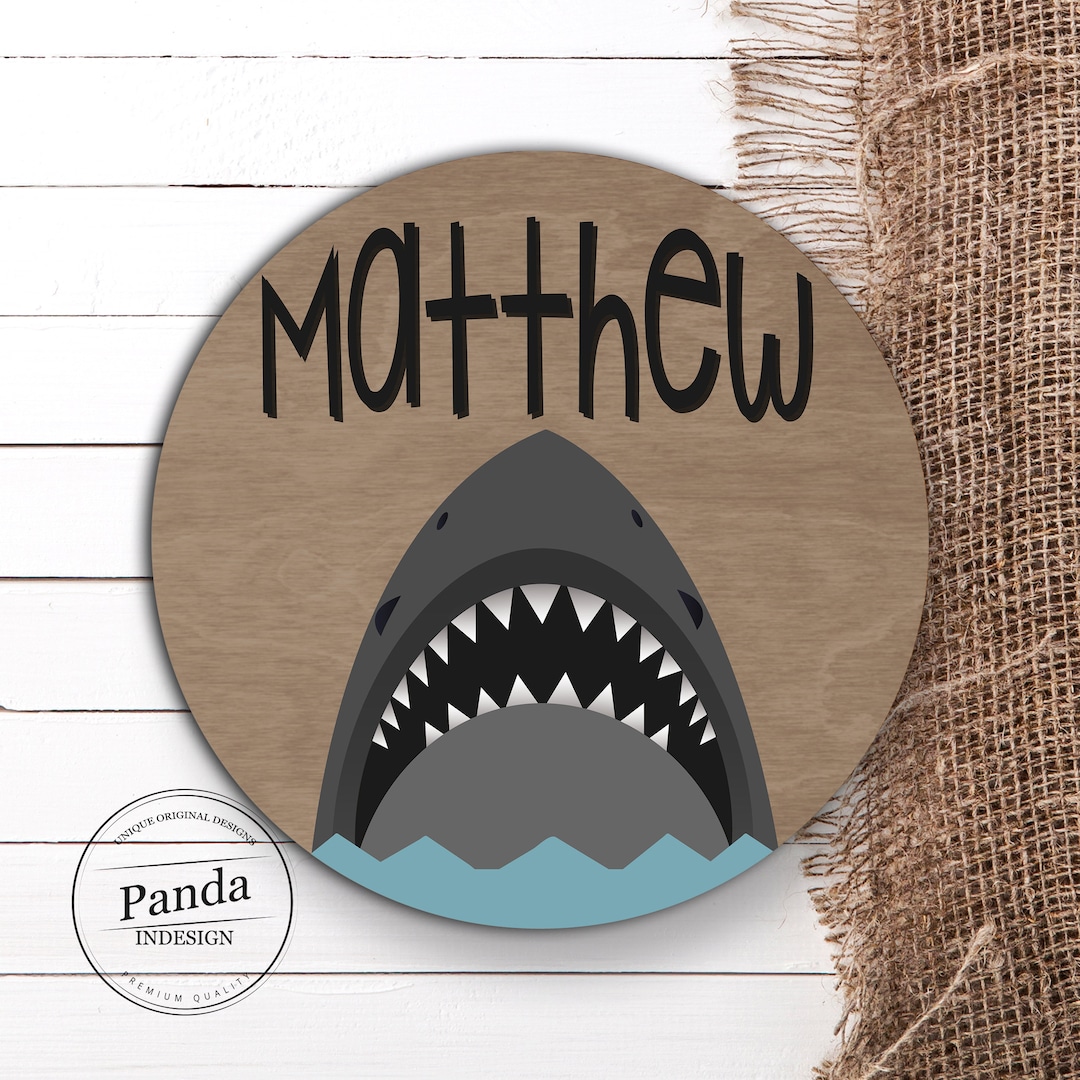 Personalized Shark Nursery Name Sign, Ocean Nursery Decor, Nautical ...