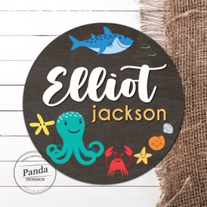 Sea Animal Sign, Personalized Nursery Decor, Ocean Nursery Decor, Boys ...