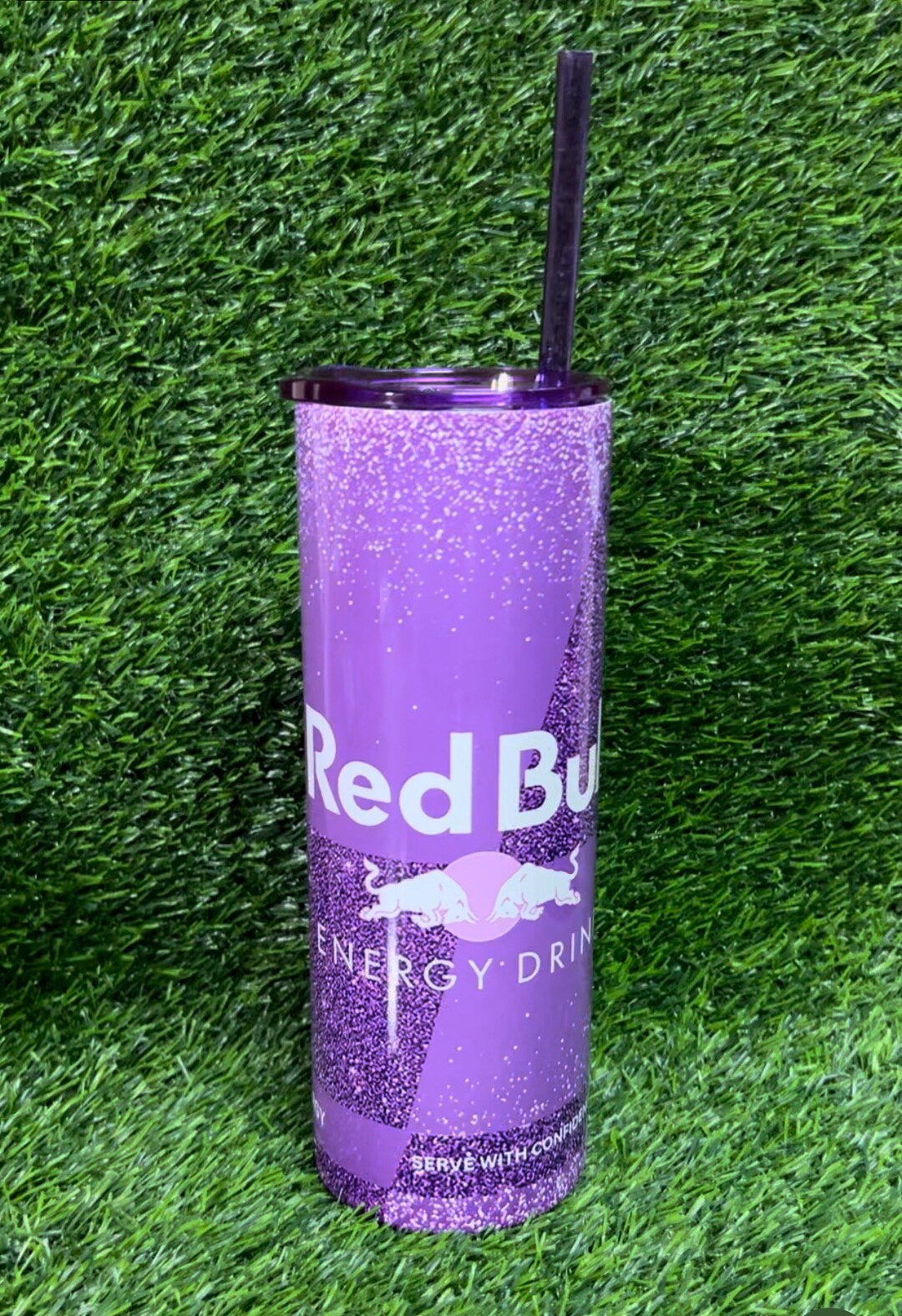 Purple Energy Drink Tumbler With Matching Purple Lid and Plastic ...