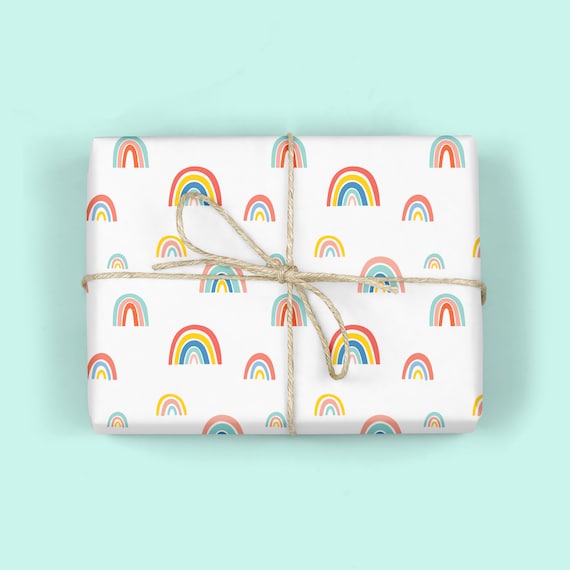 RAINBOW Gift Wrap Baby Wrapping Paper Cute Wrapping Paper | Etsy