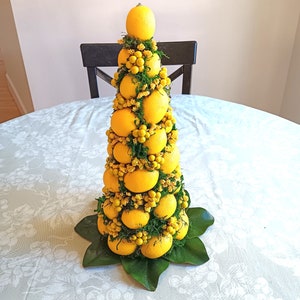 Lemon Topiary Centerpiece, Lemon Cone, Lemon Decor - Etsy