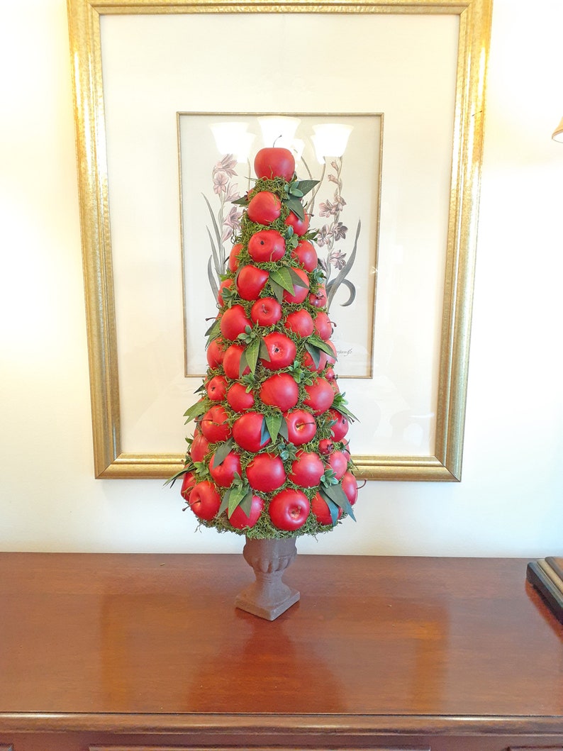Apple Cone Apple Topiary Apple Centerpiece Tabletop Tree - Etsy