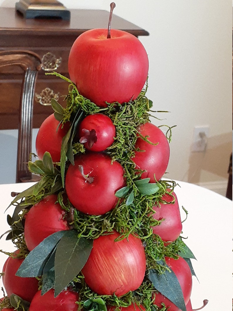 Apple Cone Apple Topiary Apple Centerpiece Tabletop Tree - Etsy
