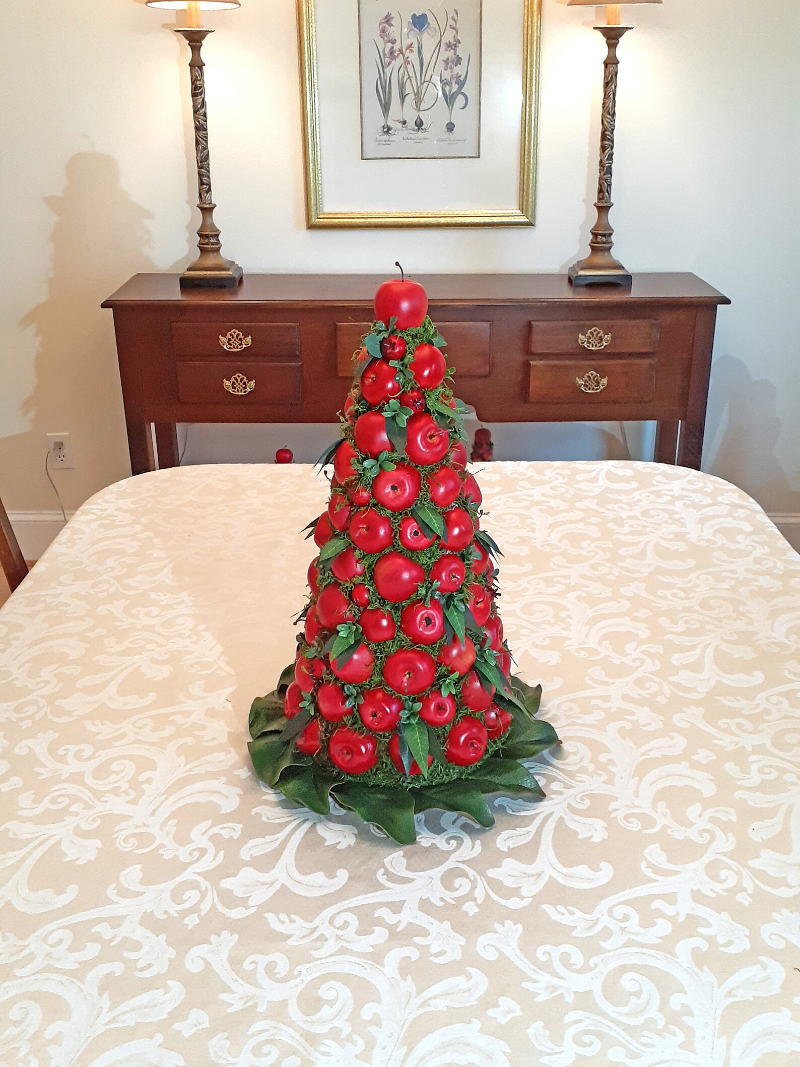 Apple Cone Apple Topiary Apple Centerpiece Tabletop Tree - Etsy