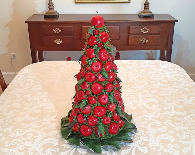Apple Cone, Apple Topiary, Apple Centerpiece, Tabletop Tree - Etsy