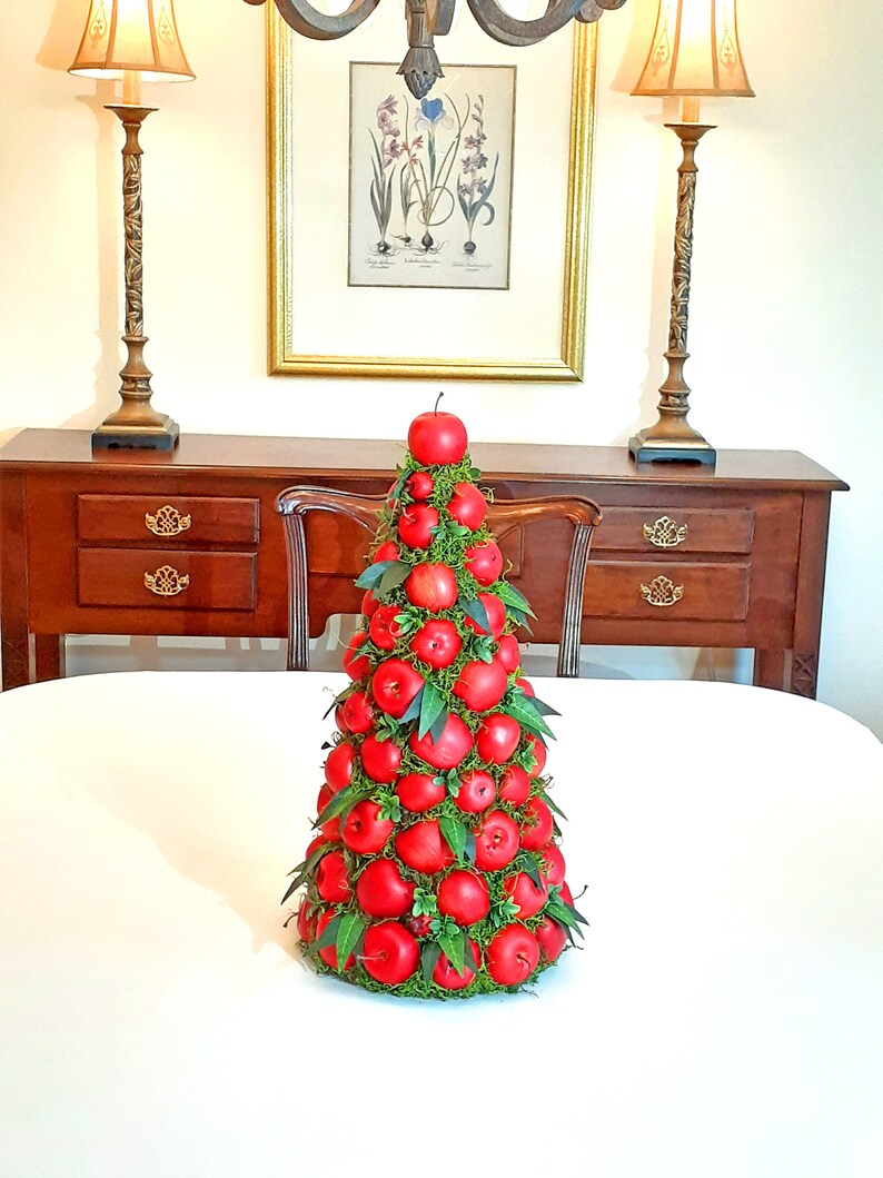 Apple Cone Apple Topiary Apple Centerpiece Tabletop Tree - Etsy