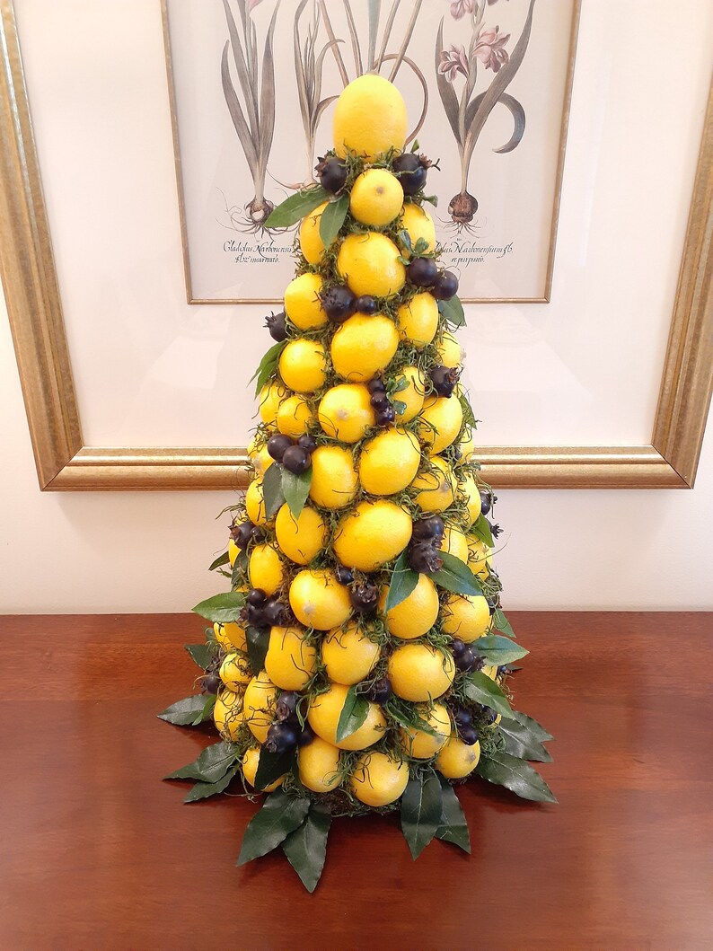Lemon Topiary Cone, Lemon Topiary Centerpiece, Lemon Decor - Etsy