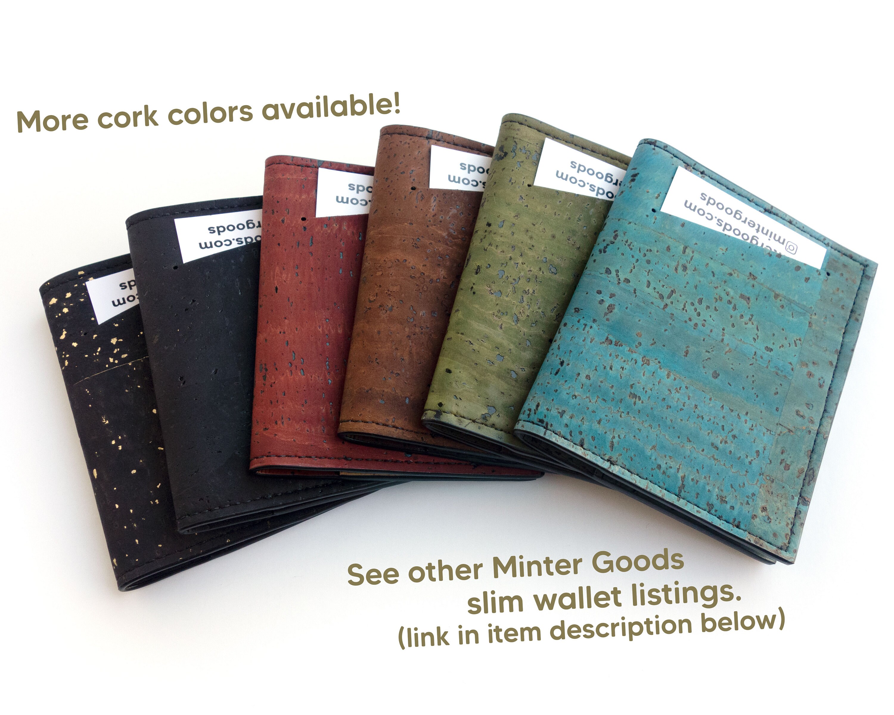 Minimalist Wallet With Outside Slit Pocket. Card Case Made From Cork ...