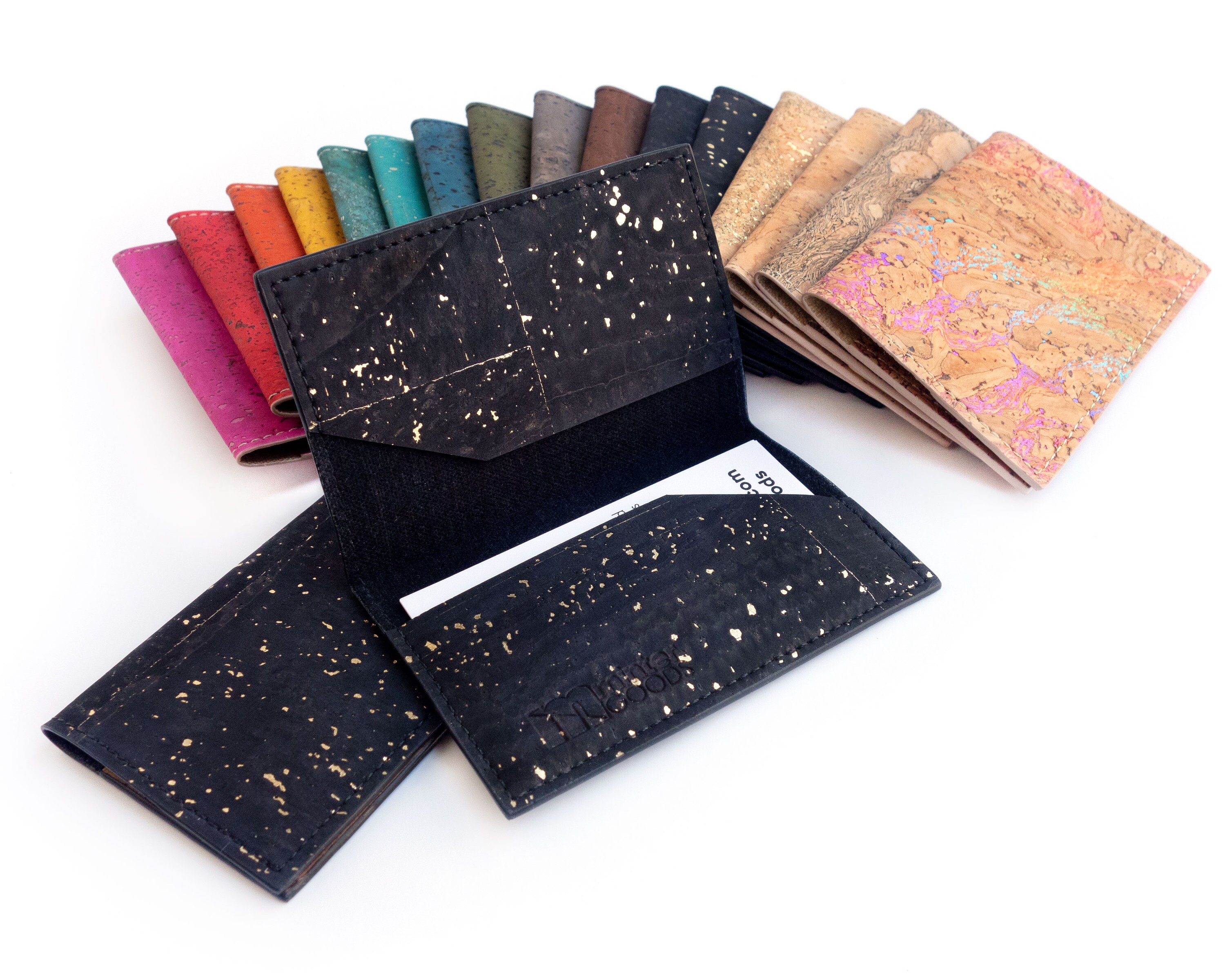 Credit card holder. Small card wallet made of black cork with | Etsy