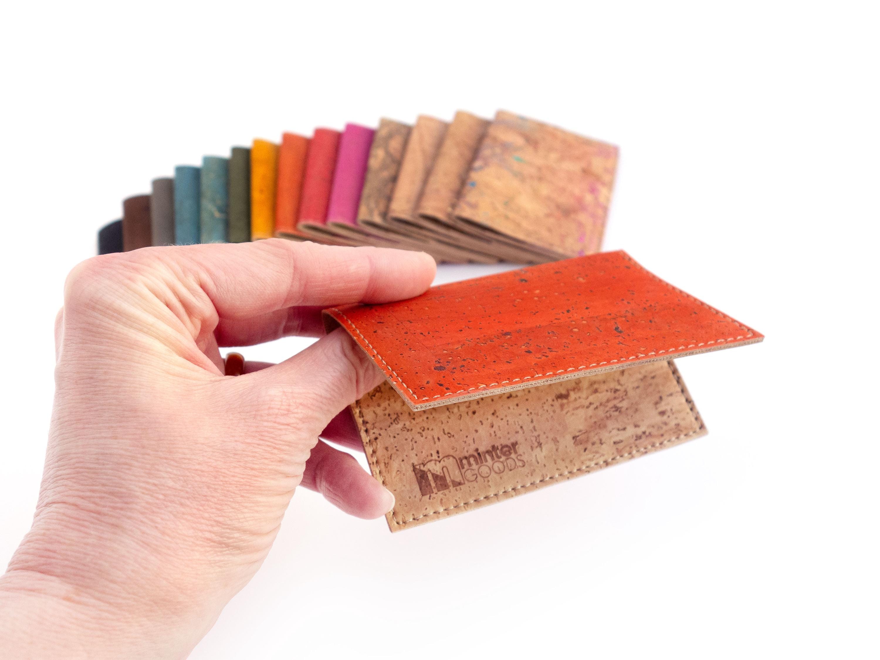 Minimalist Card Holder. Thin Card Case Made of Cork Leather. Small ...