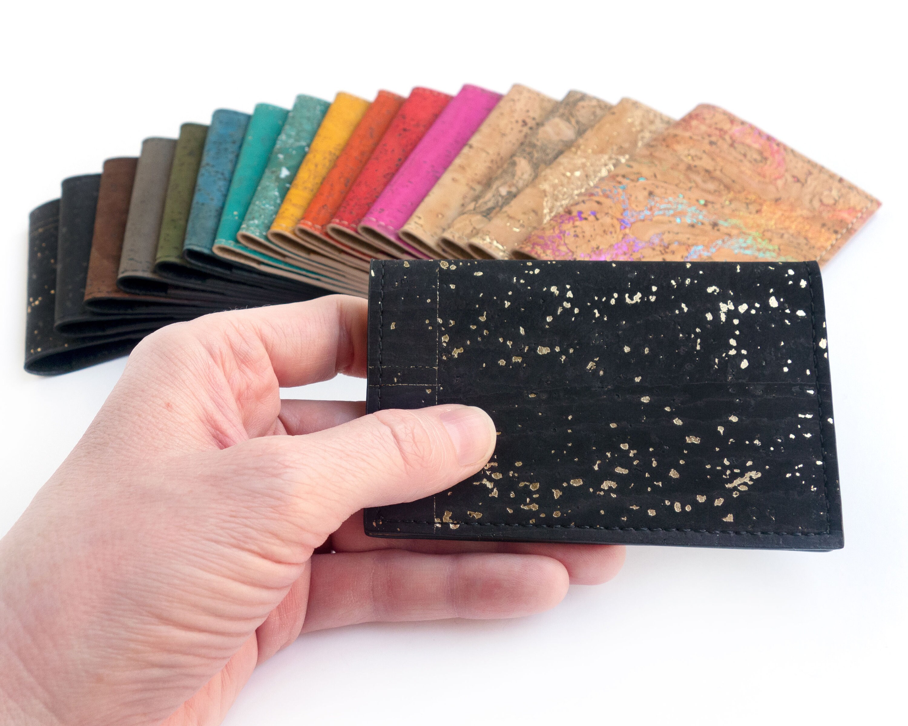 Credit card holder. Small card wallet made of black cork with | Etsy