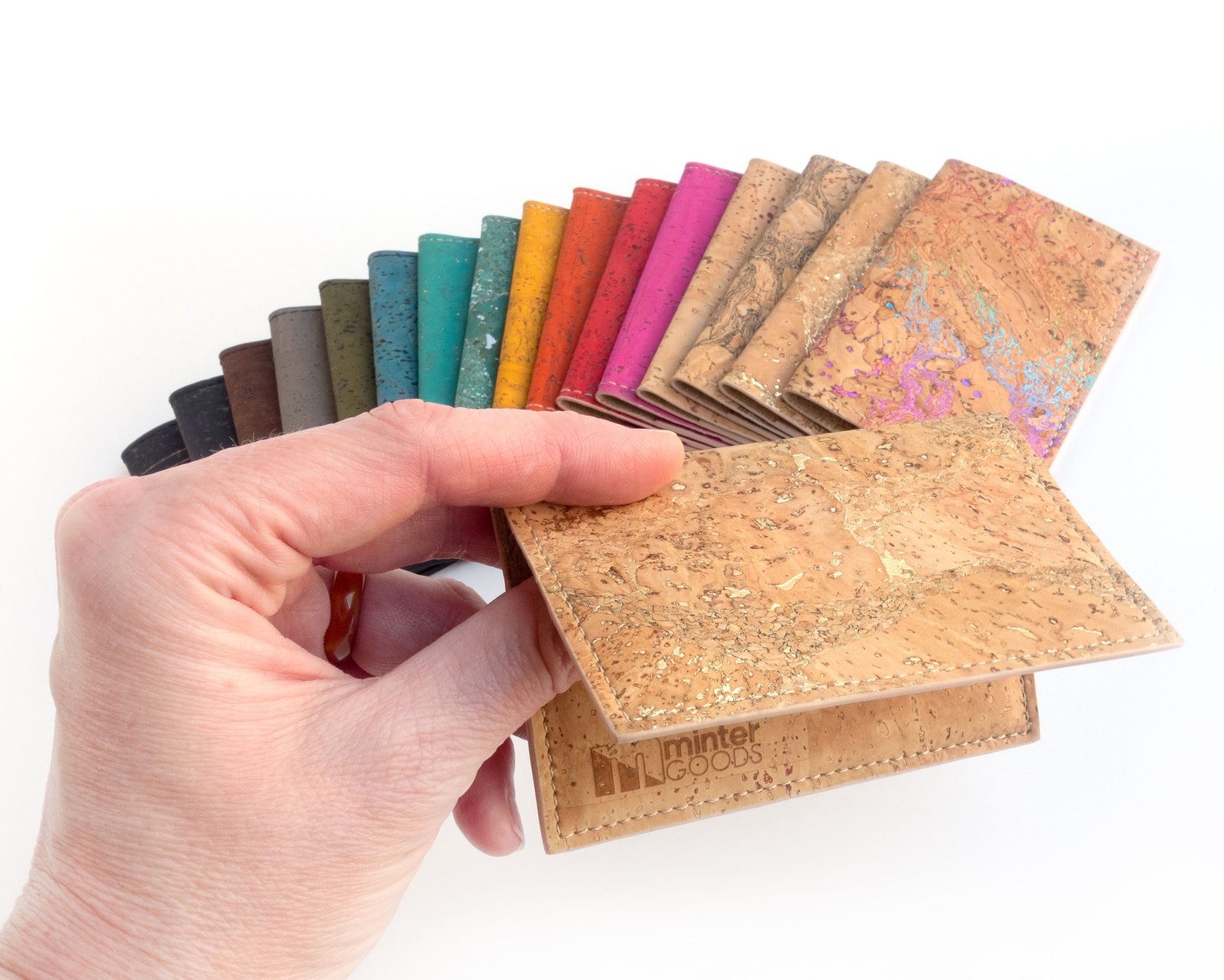 Cork Card Holder With Gold Flecks. New Job Gift. Mini Wallet. | Etsy