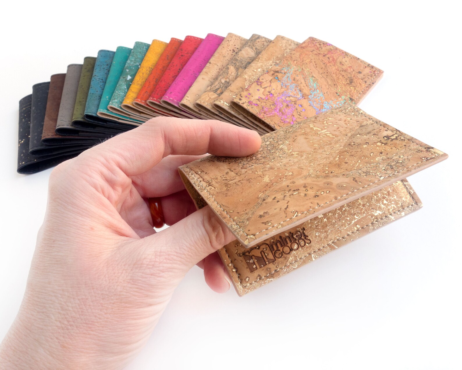 Cork Card Holder With Gold Flecks. New Job Gift. Mini Wallet. | Etsy