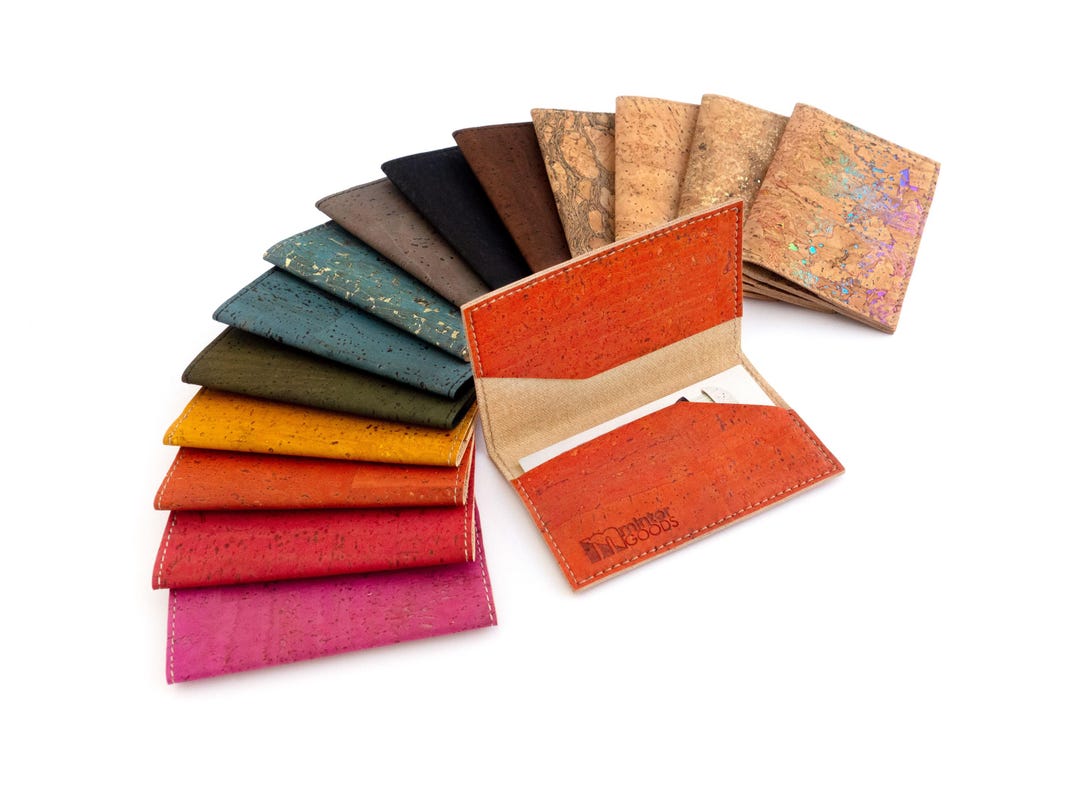 Minimalist Card Holder. Thin Card Case Made of Cork Leather. Small ...