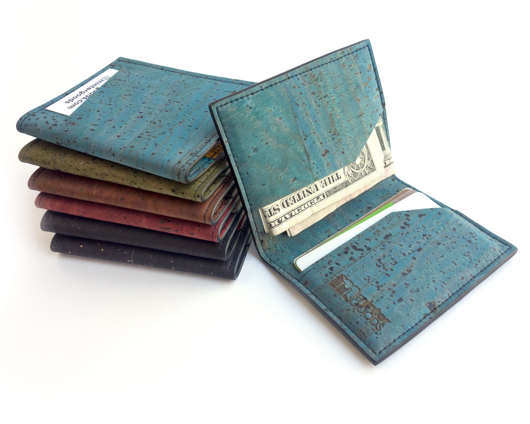 Fabric Wallet. Minimal Cork Card Case, Fold Wallet. Great for Gift ...