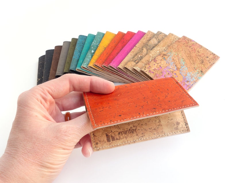 Minimalist Card Holder. Thin Card Case Made of Cork Leather. - Etsy