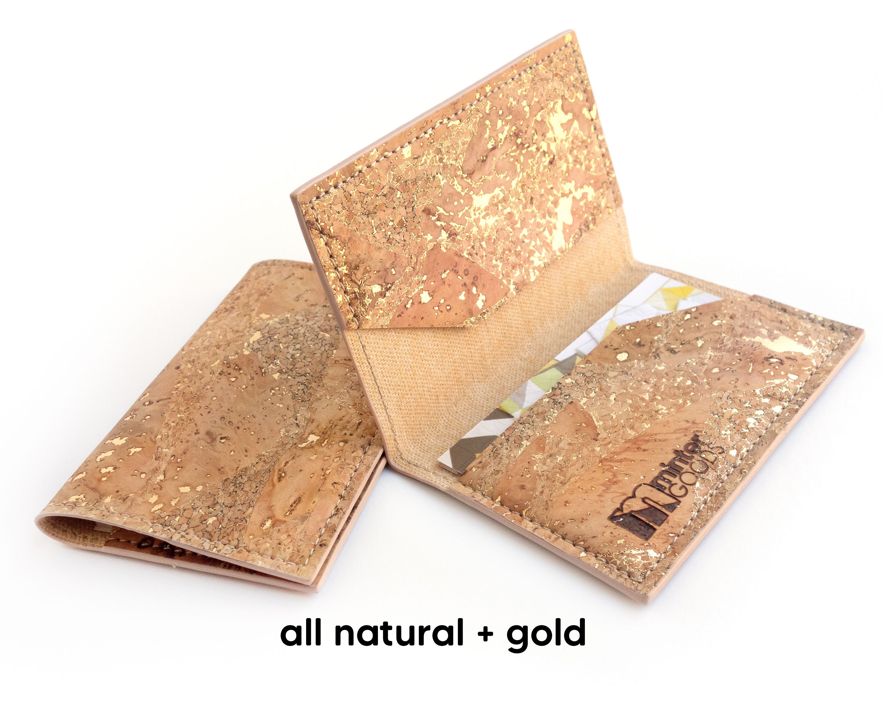 Cork Card Holder With Gold Flecks. New Job Gift. Mini Wallet. | Etsy