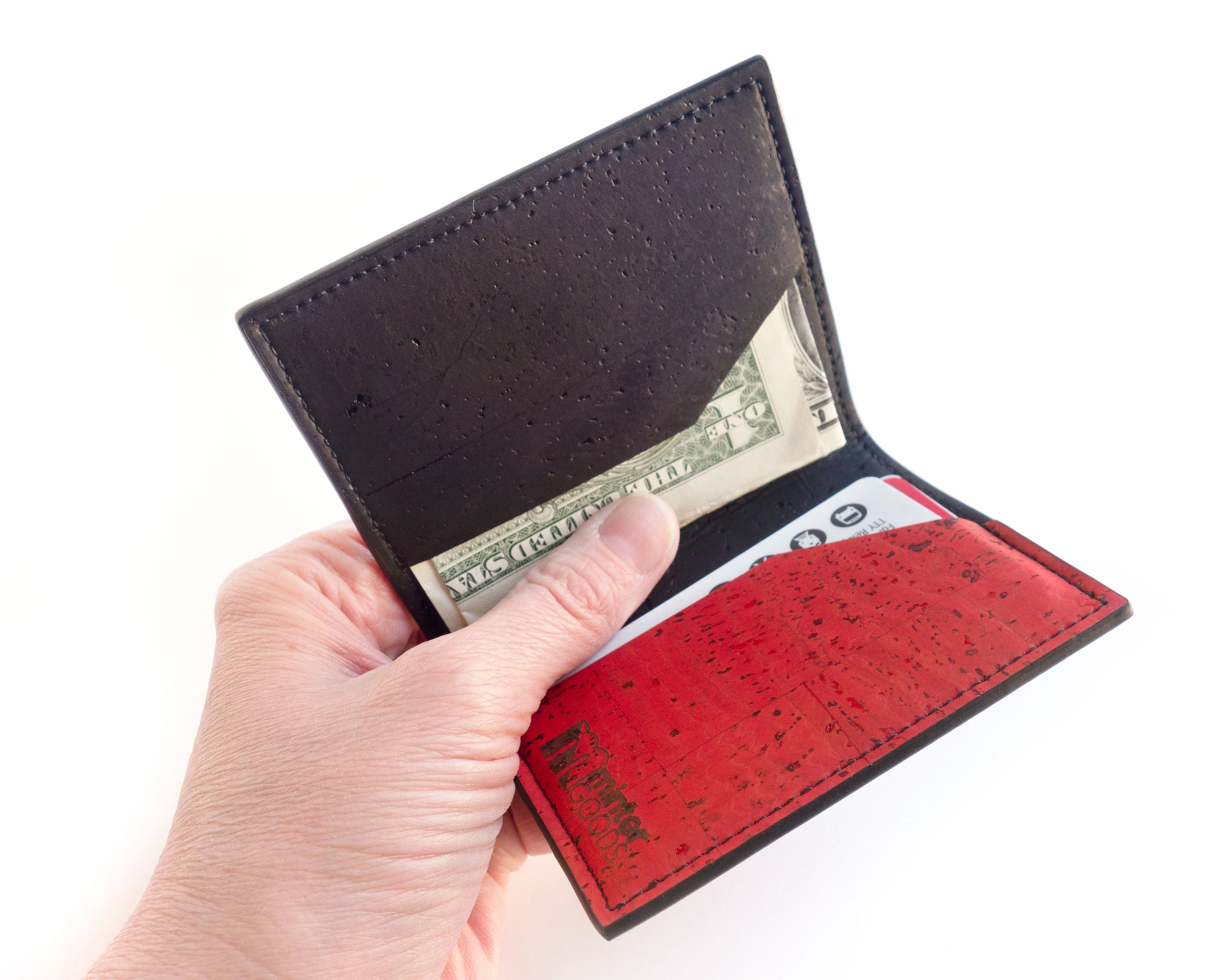 Minimalist Wallet With Outside Slit Pocket. Card Case Made From Cork ...