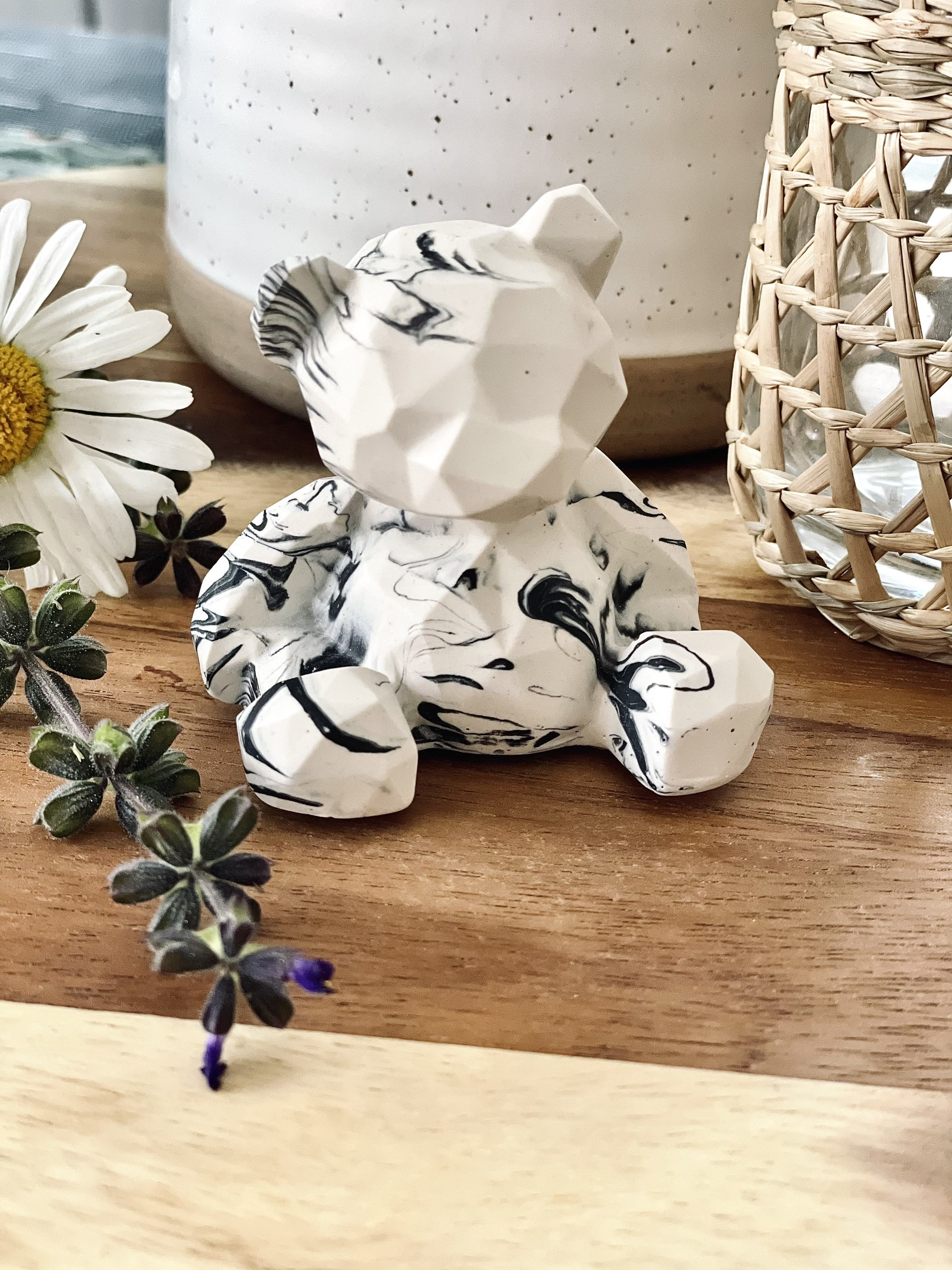 Jesmonite teddy bear House decor Jesmonite Decor | Etsy