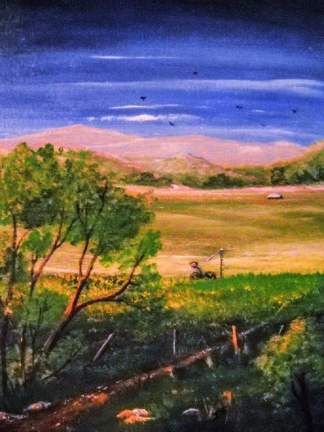 Original Painting Barn Cabin Farm Land Country Wall Art, Country ...