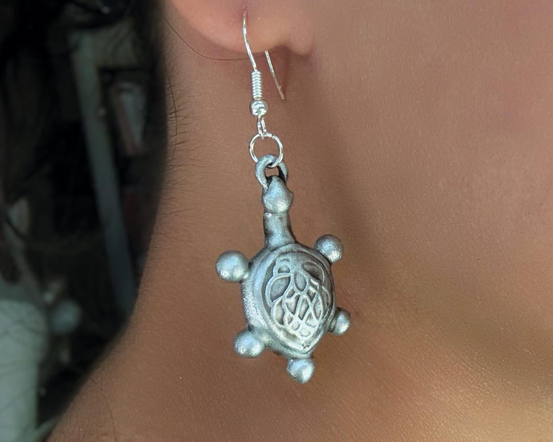 Green Turtle Talisman Elden Ring Earrings Dark Souls Gift Turtle Dangle Earrings Silver ...