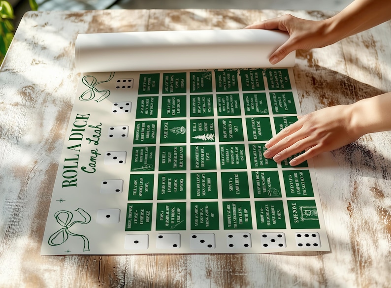 Camping Bachelorette Party Game – Roll a Dice Outdoor Drinking Game ...