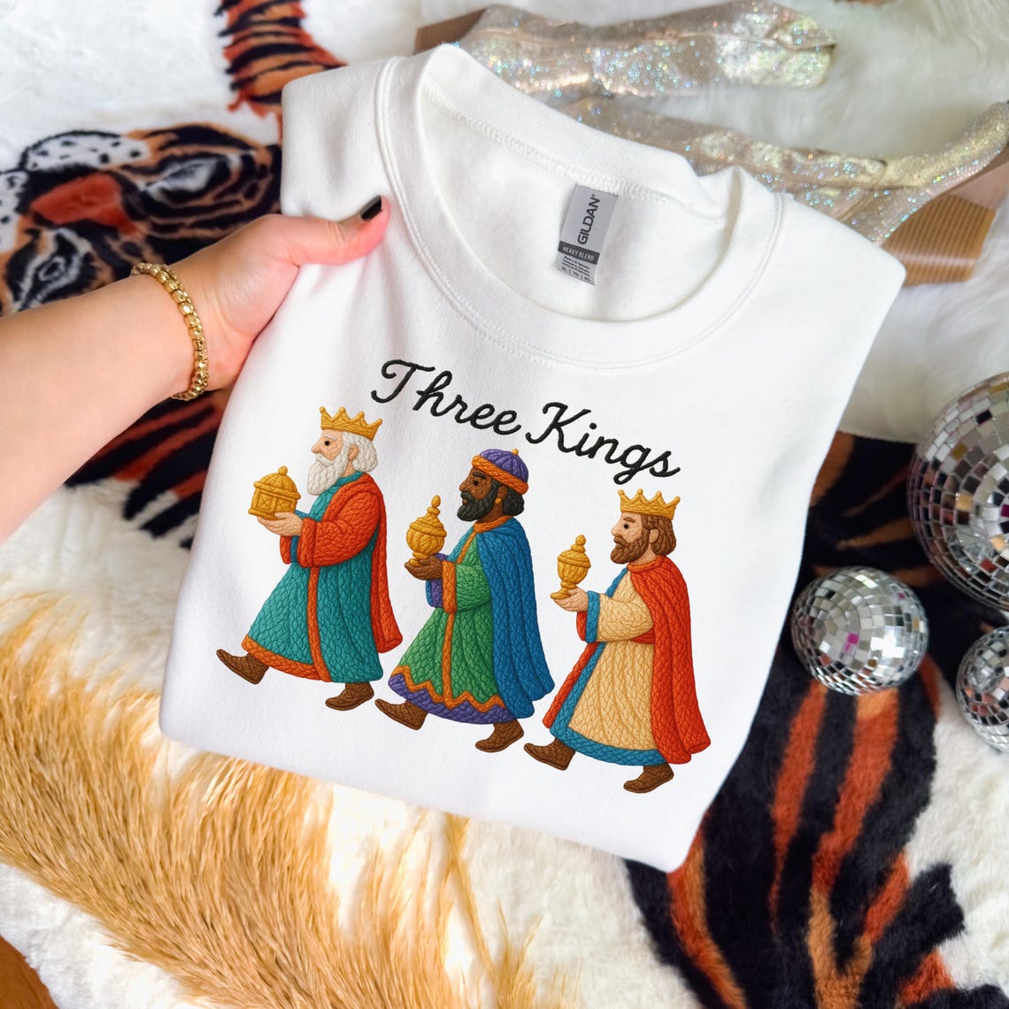 Three Kings Embroidered PNG Faux Yarn Wise Men Design - Etsy