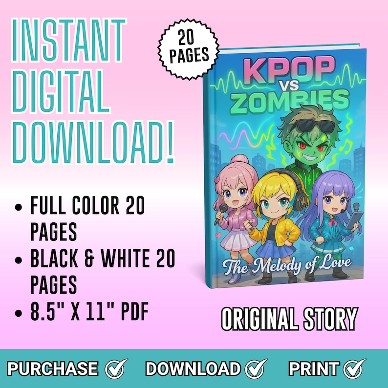 Kpop Vs Zombies Storybook: Chibi Anime Manga (PDF) - Etsy