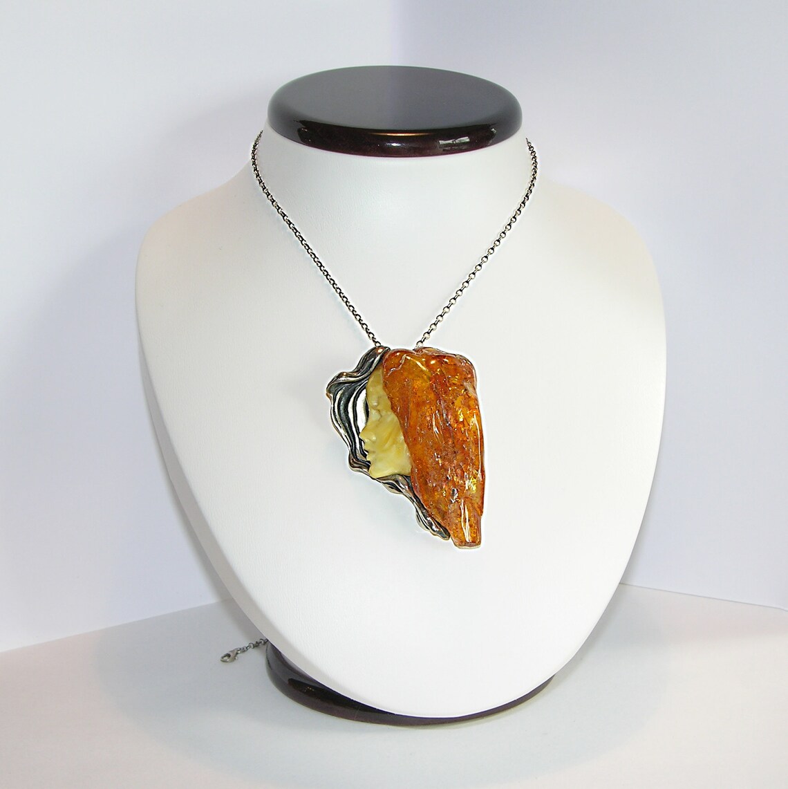 Hand Carved Genuine Baltic Amber Cameo in Sterling Silver - Etsy