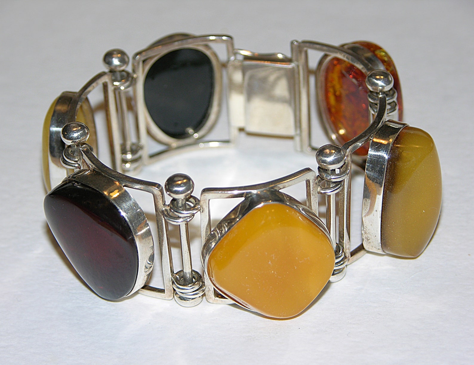 Genuine Baltic Amber Bracelet in Sterling Silver Setting - Etsy