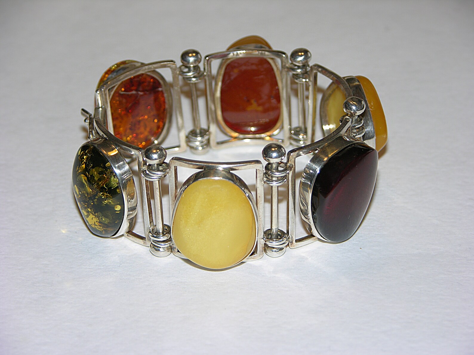 Genuine Baltic Amber Bracelet in Sterling Silver Setting - Etsy