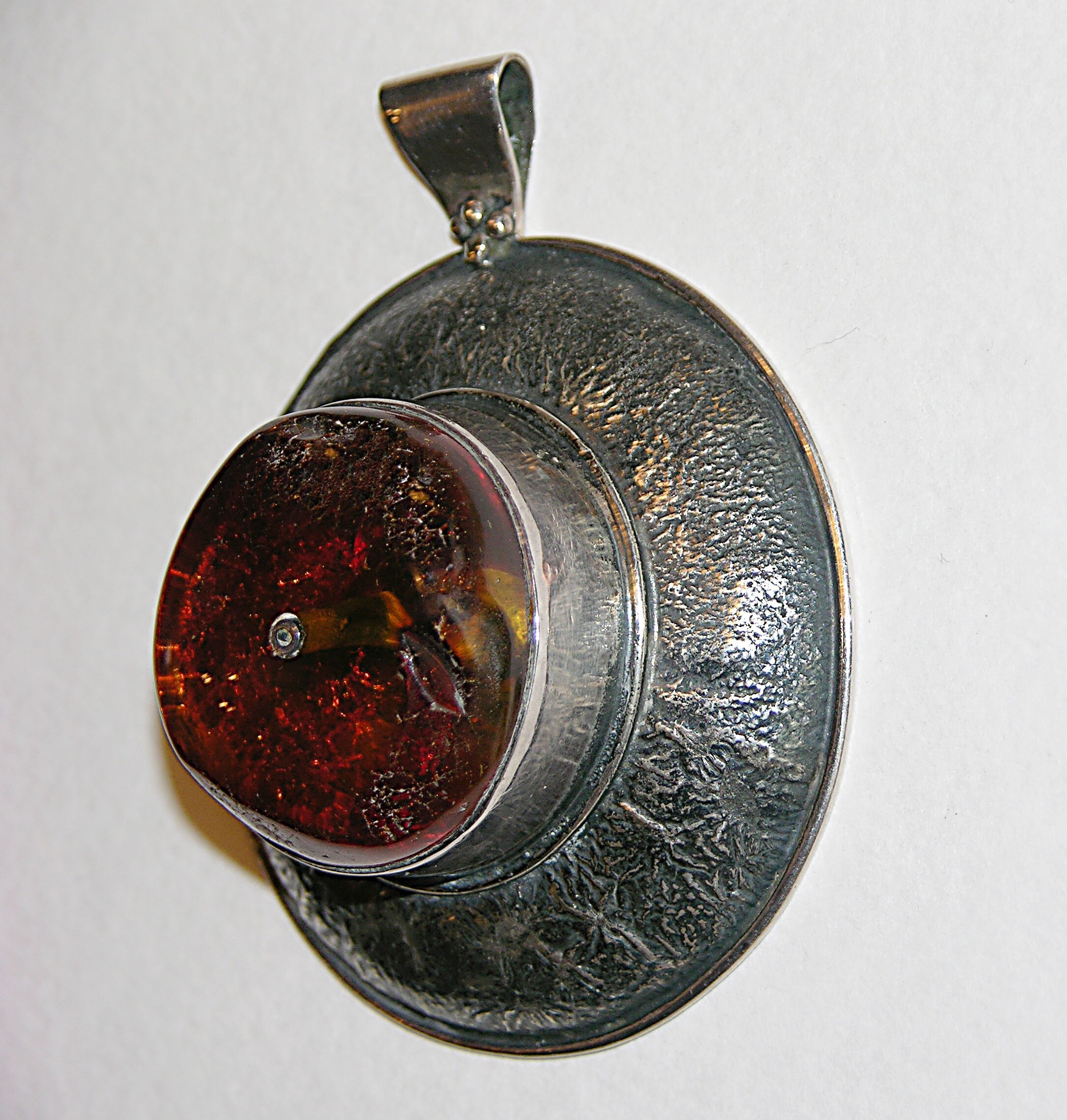 Genuine Red Baltic Amber Pendant in Sterling Silver Setting - Etsy UK