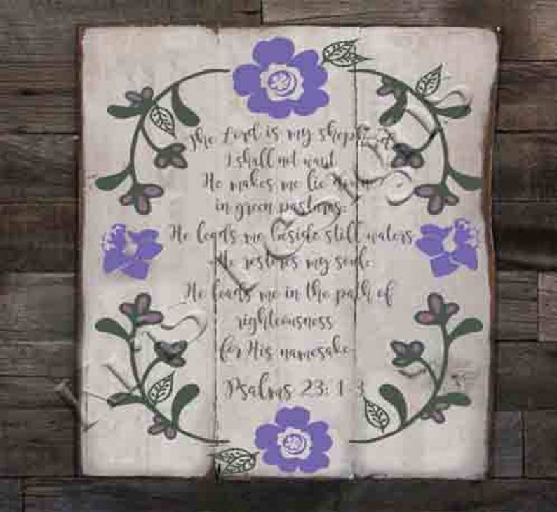 Psalms 23: 1-3 the Lord is My Shepherd Floral Border SVG PNG - Etsy